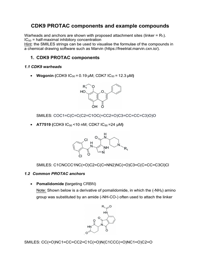 Task 1 CDK9 PROTAC Components | PDF | Pharmaceutics | Medicinal Chemistry