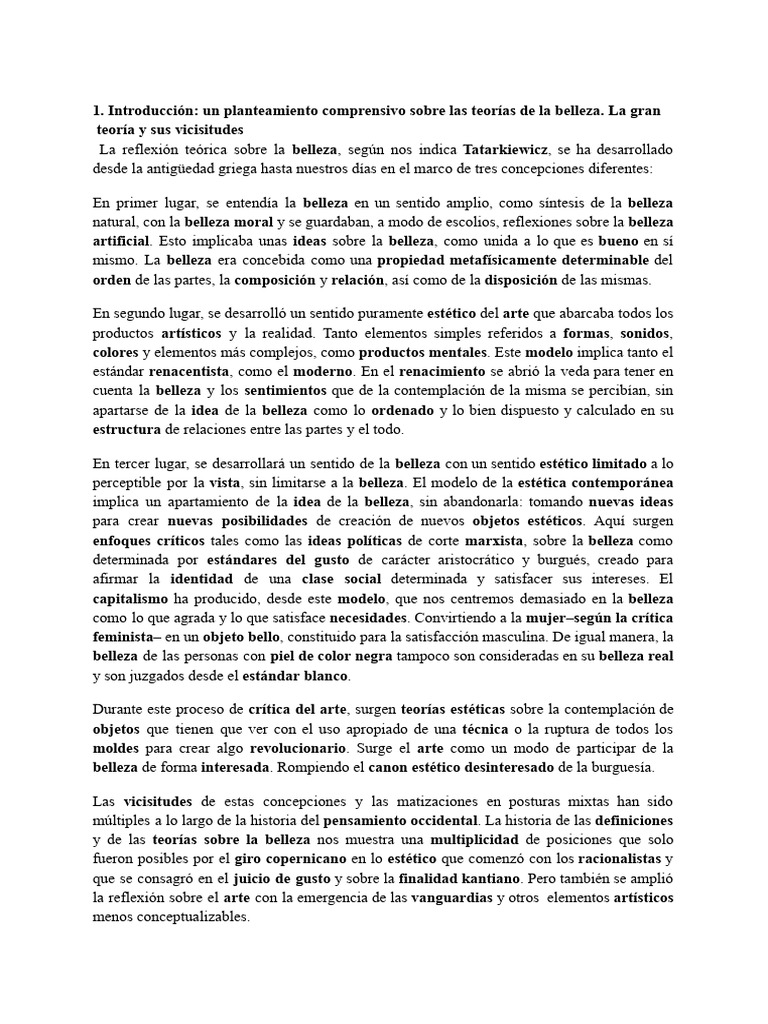 Tema 6 - Teoría de La Belleza - 1 | PDF | Belleza | Platón