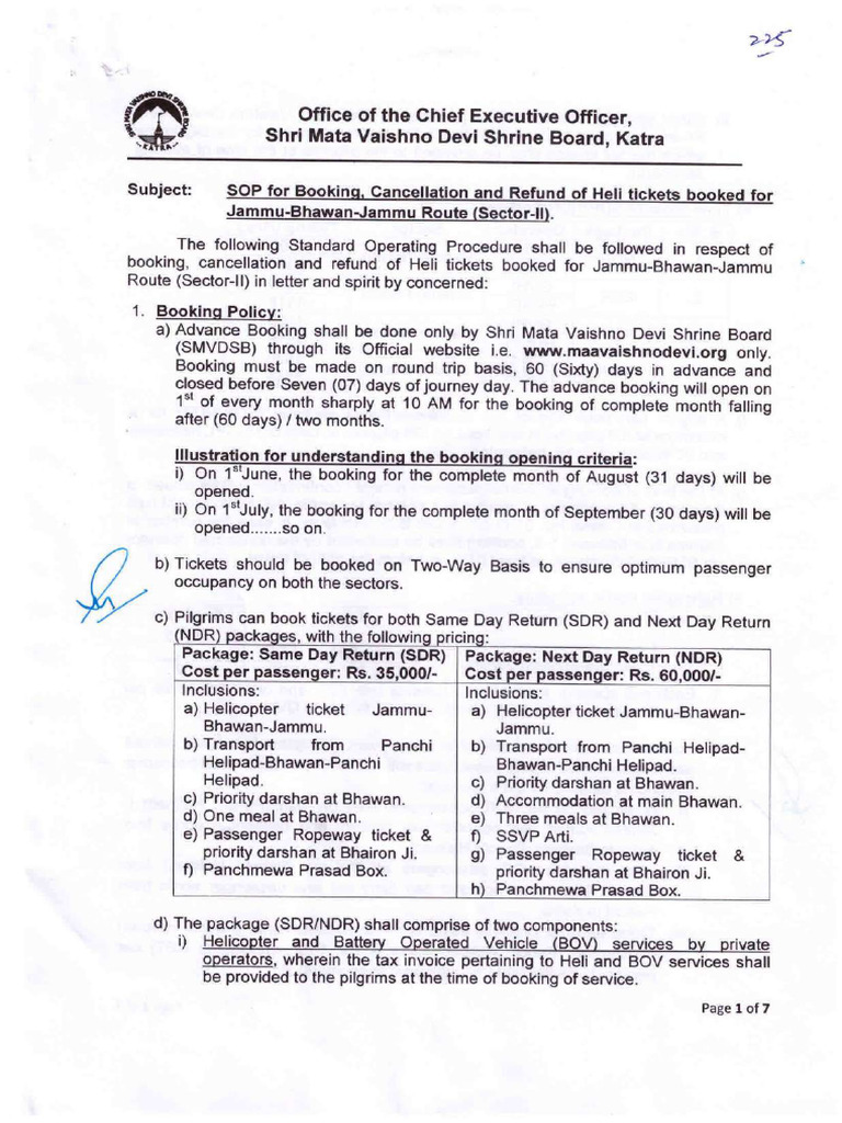 Helicopter SOP Sector-II | PDF