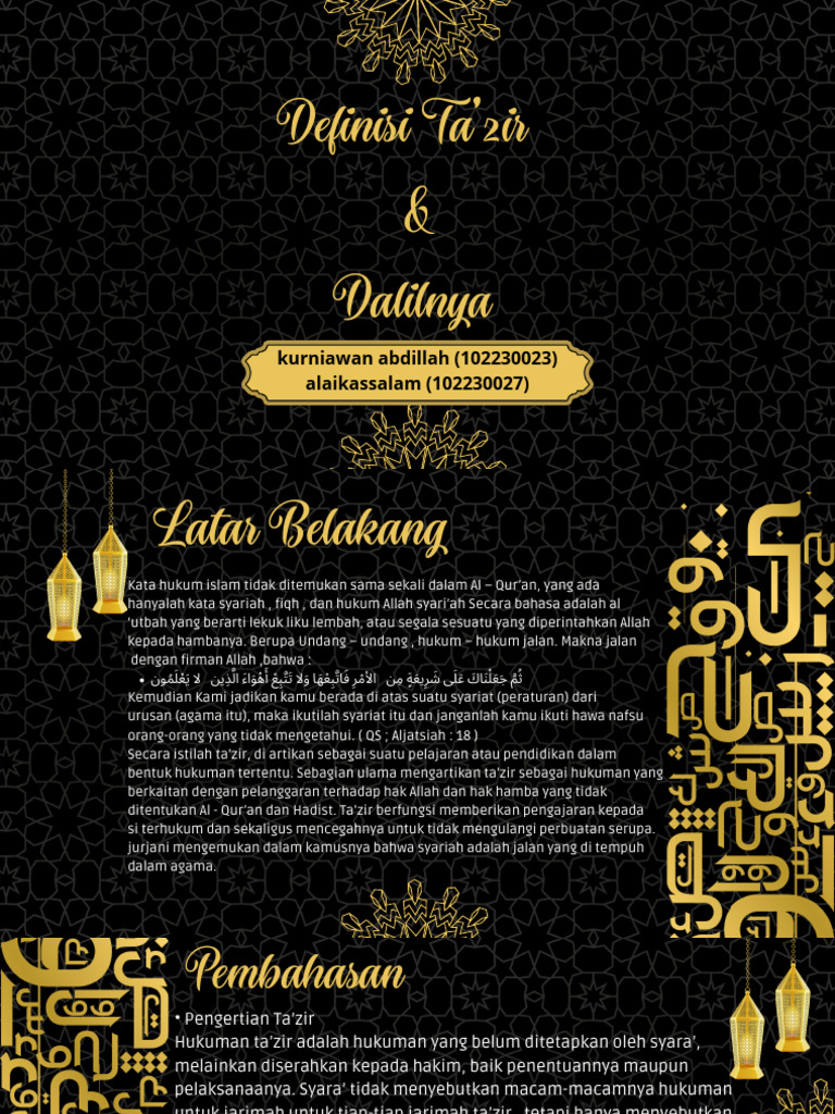 Definisi dan Dasar Hukum Ta'zir | PDF