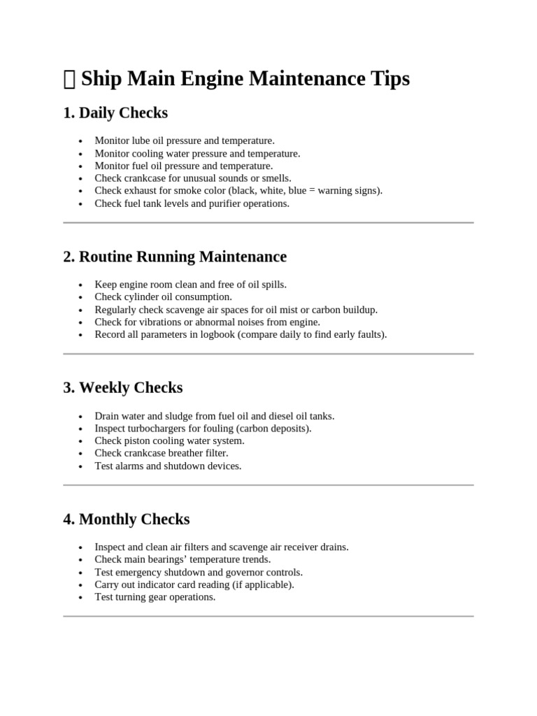 Main Engine Maintenance Guide | PDF | Lubricant | Engines
