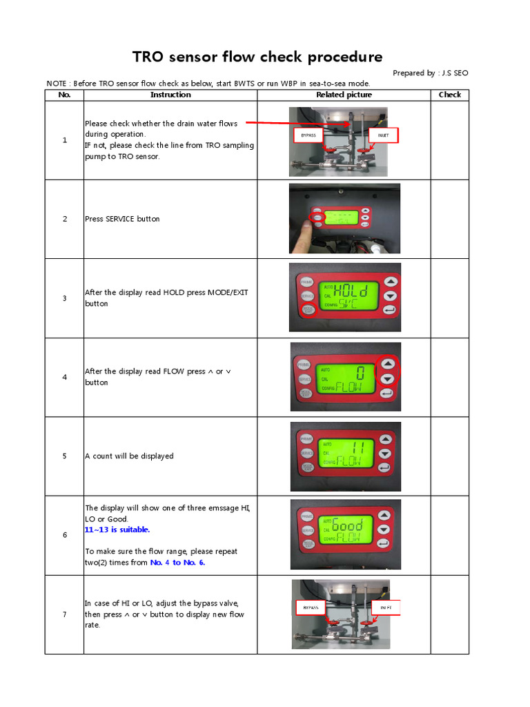 AIT-151 - TRO Sensor Sampling Flow Check Manual | PDF