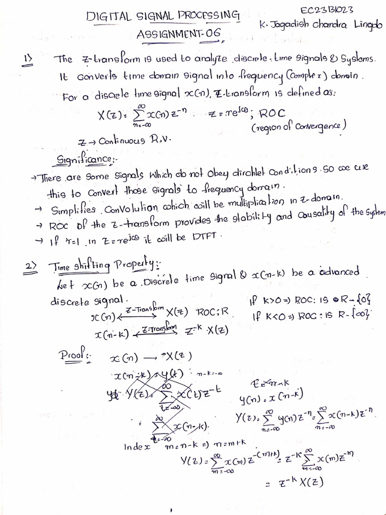 Assignment For Digital Signals Processing | PDF