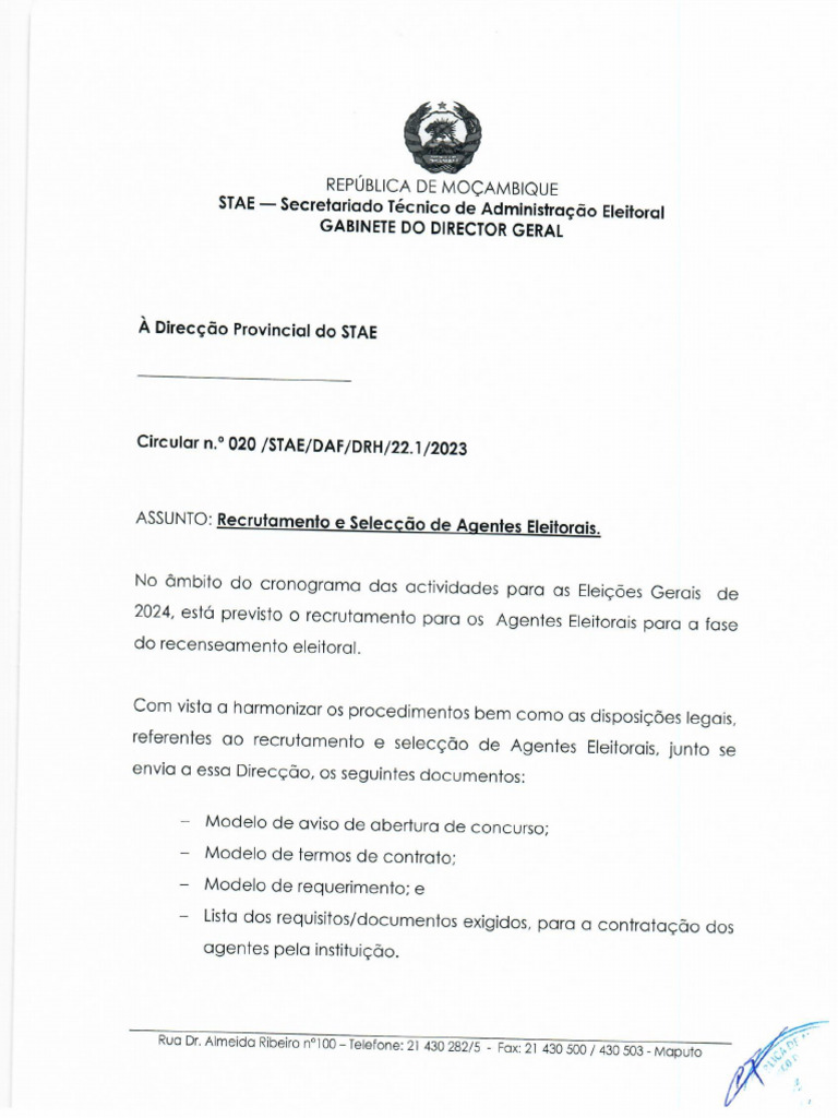 Circular 020 DRH de 22 de Dez | PDF