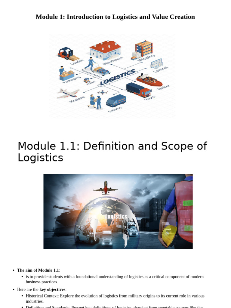 Module 1.1 Introduction Logistics Value Creation | PDF | Logistics ...