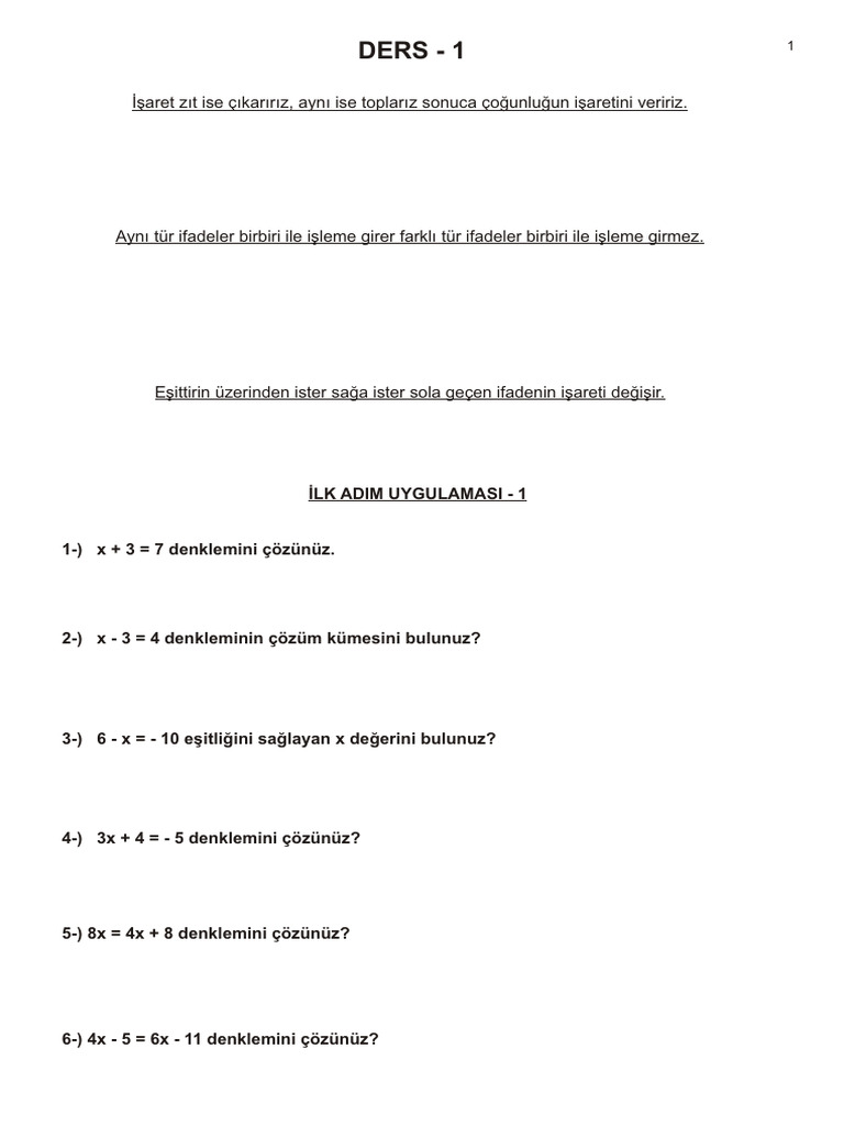 Ders 1 | PDF