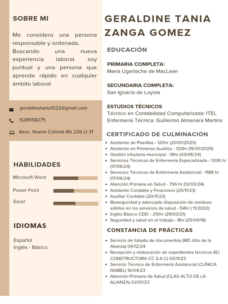 CV Tania Actualiz | PDF | Cuidado de la salud