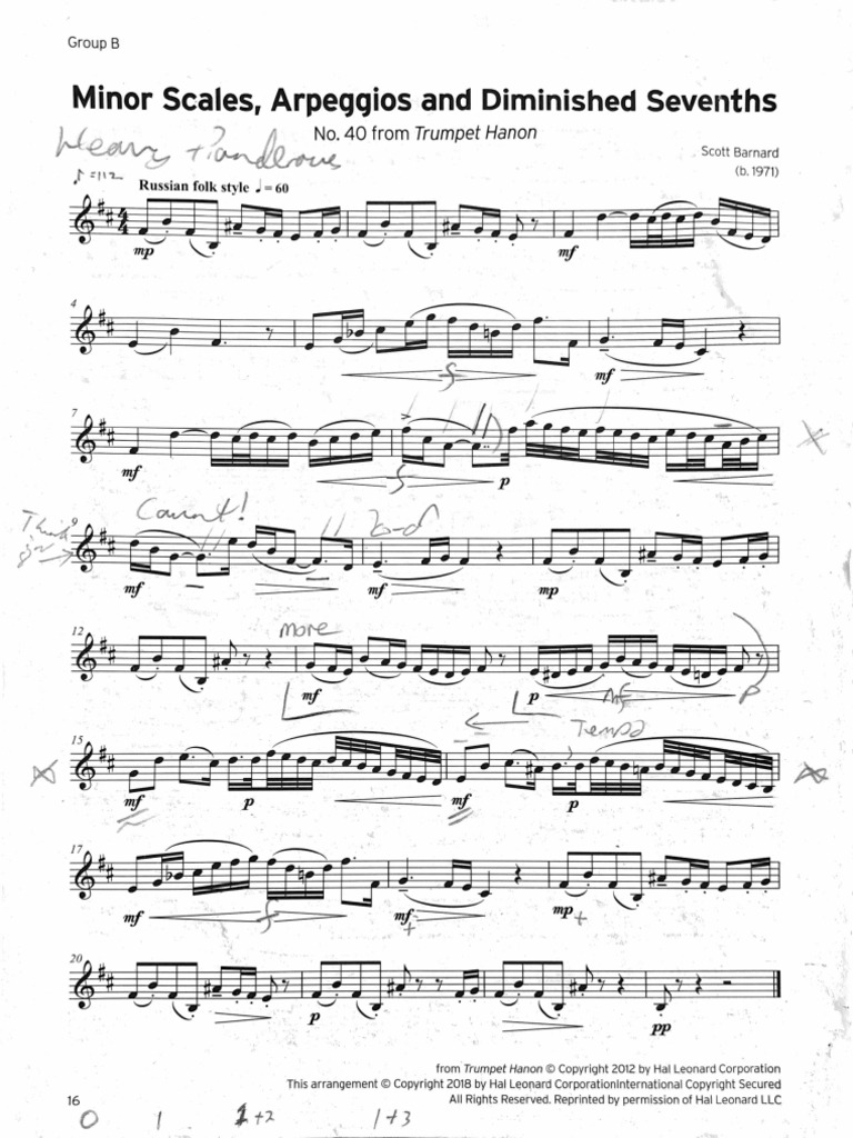 Minor Scales, Arpeggios and Dimininshed 7ths | PDF