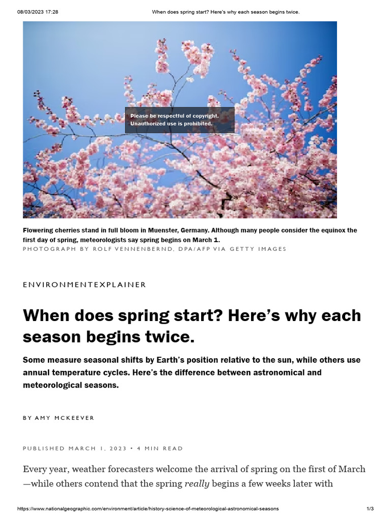 When Does Spring Start - Here's Why Each Season Begins Twice | PDF ...