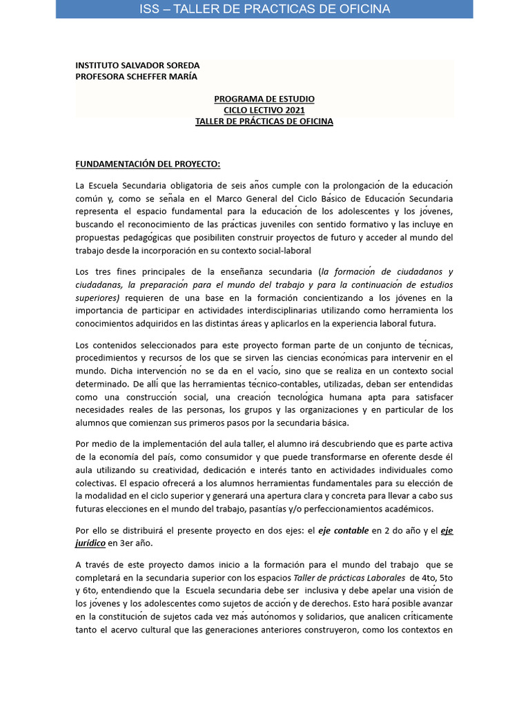 Programa Tpo 3ro | PDF | Enseñando | Educación Secundaria