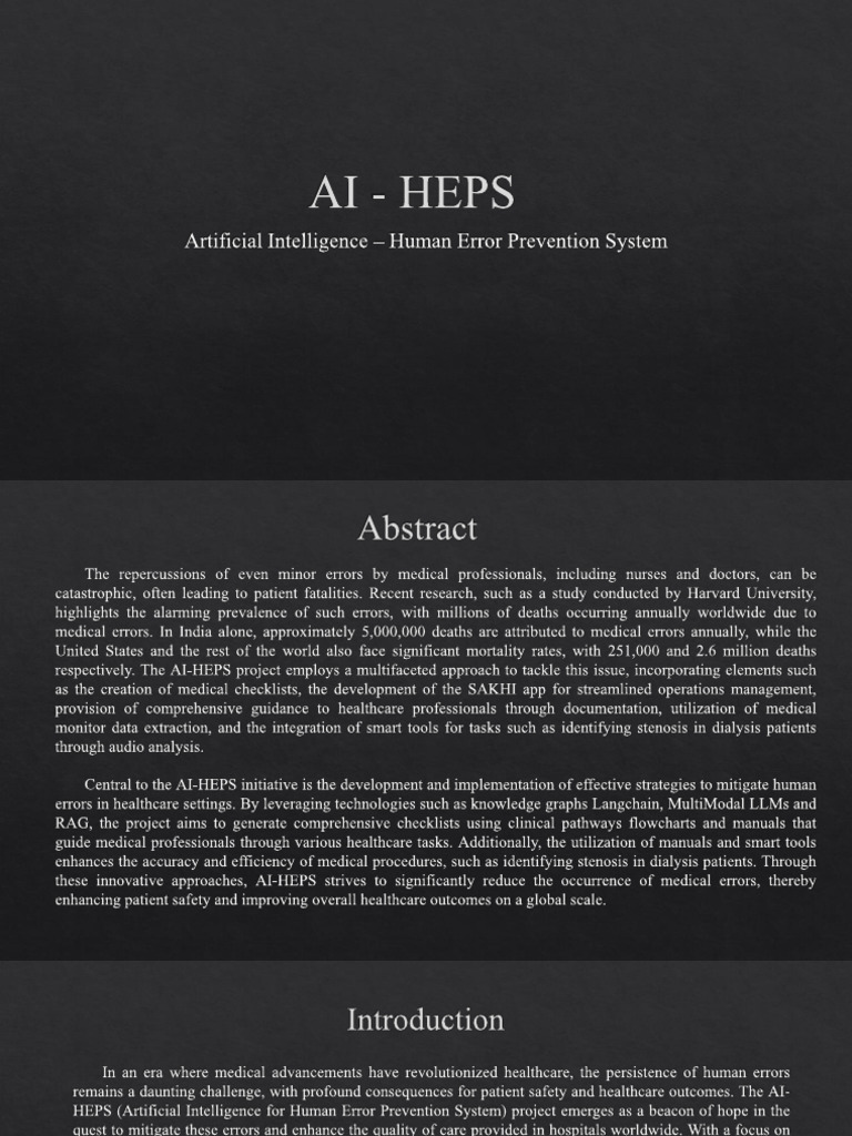 AI-HEPS: Reducing Medical Errors | PDF | Medical Error | Health Care