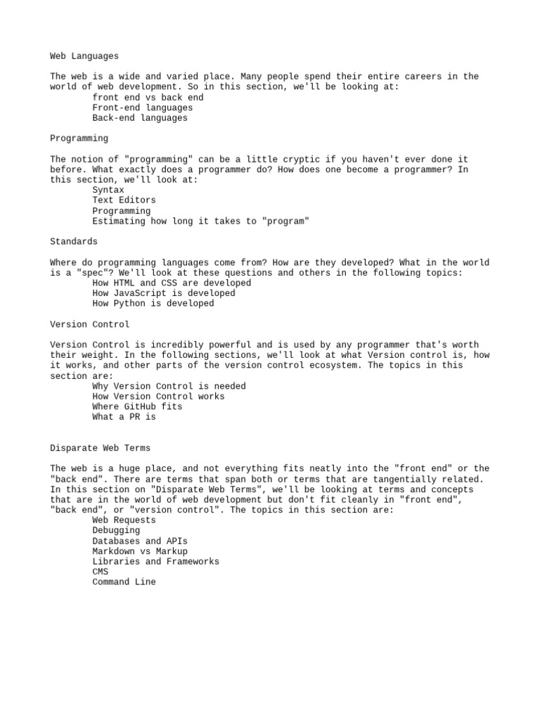 Web Development Languages Explained | PDF