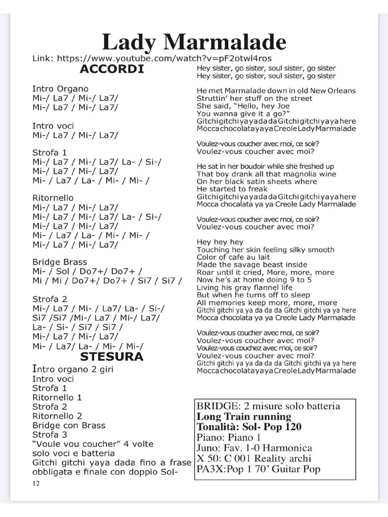 Lady Marmelade | PDF