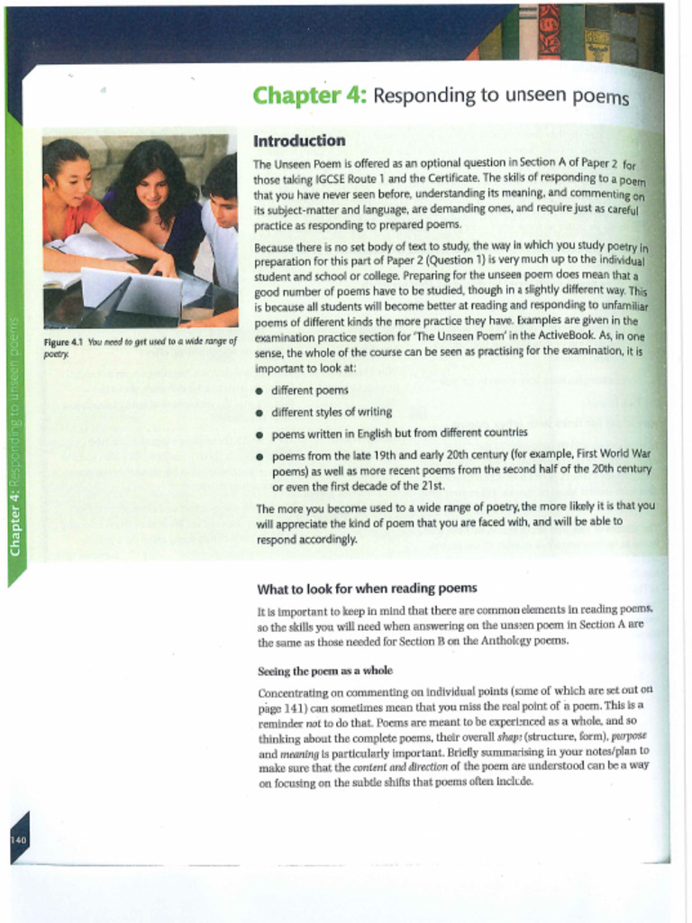 Unseen Poetry - Notes and Tasks | PDF