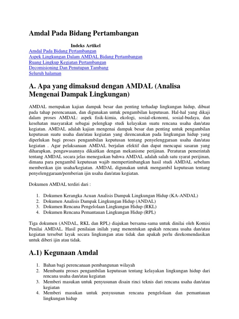 Amdal Pada Bidang An | PDF
