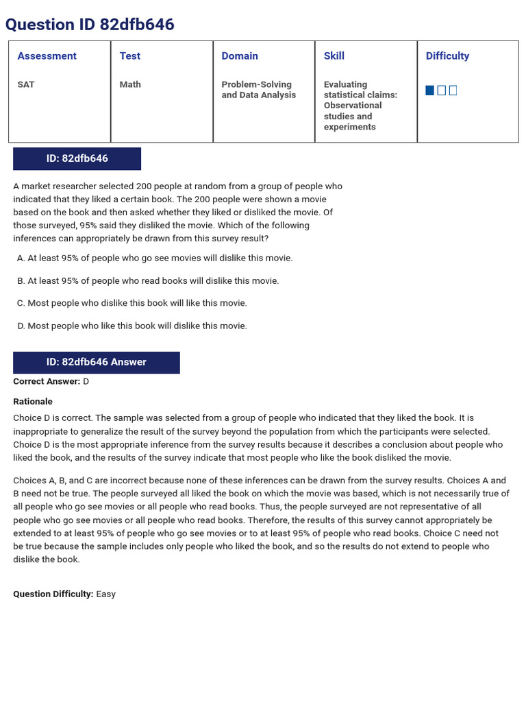 SAT Math With Explanation - Part 4 | PDF | Sat | Median