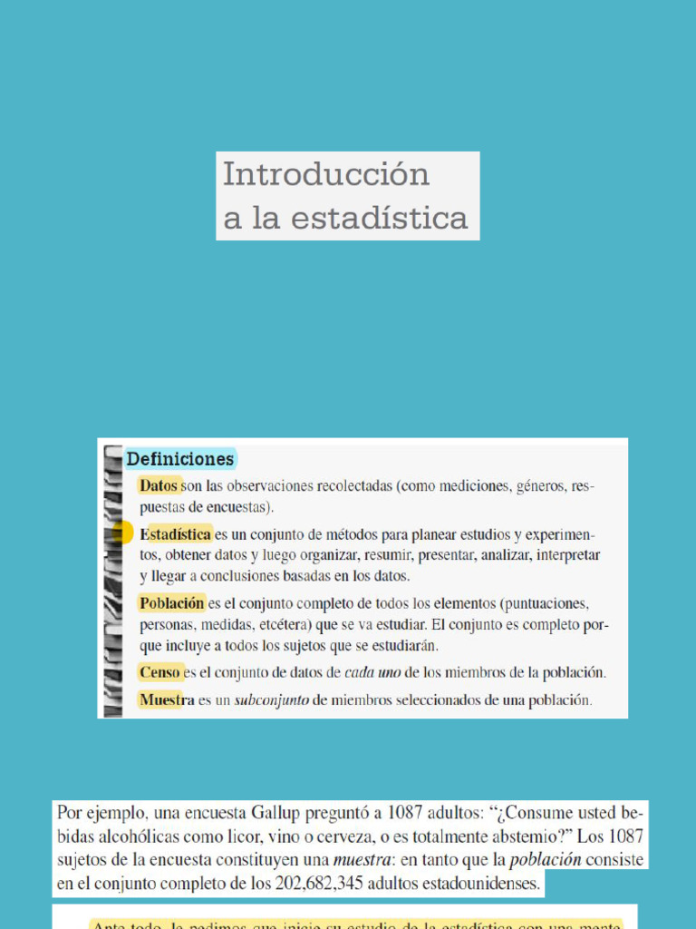 Presentación CONCEPTOS BÀSICOS DE ESTADÌSTICA | PDF