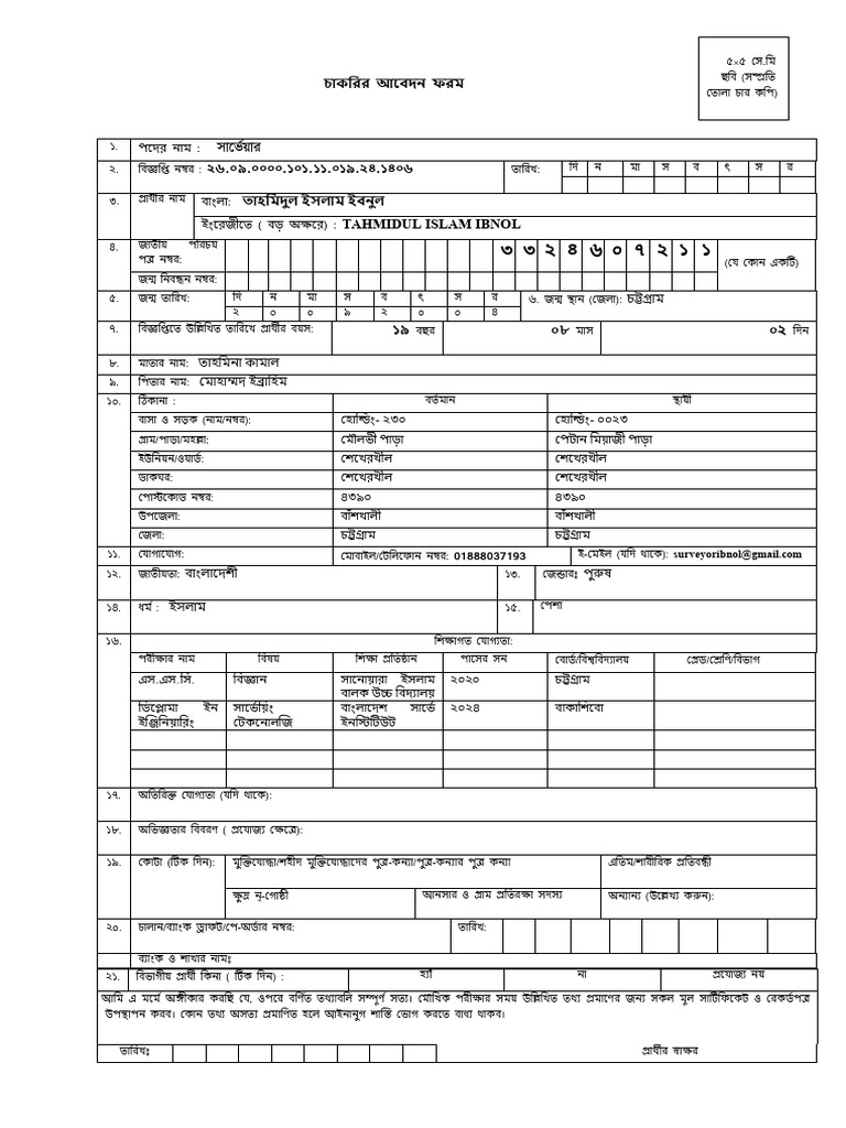 Job Application Form | PDF