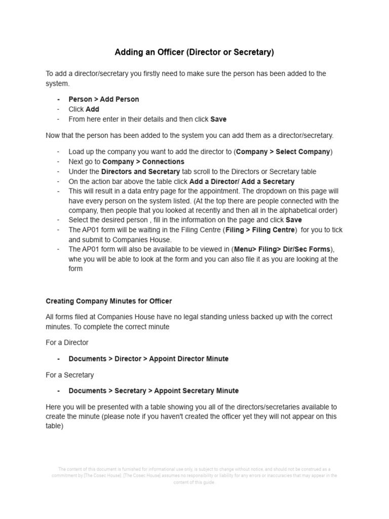 Adding An Officer Director or Secretary 1 | PDF | Computing | Software
