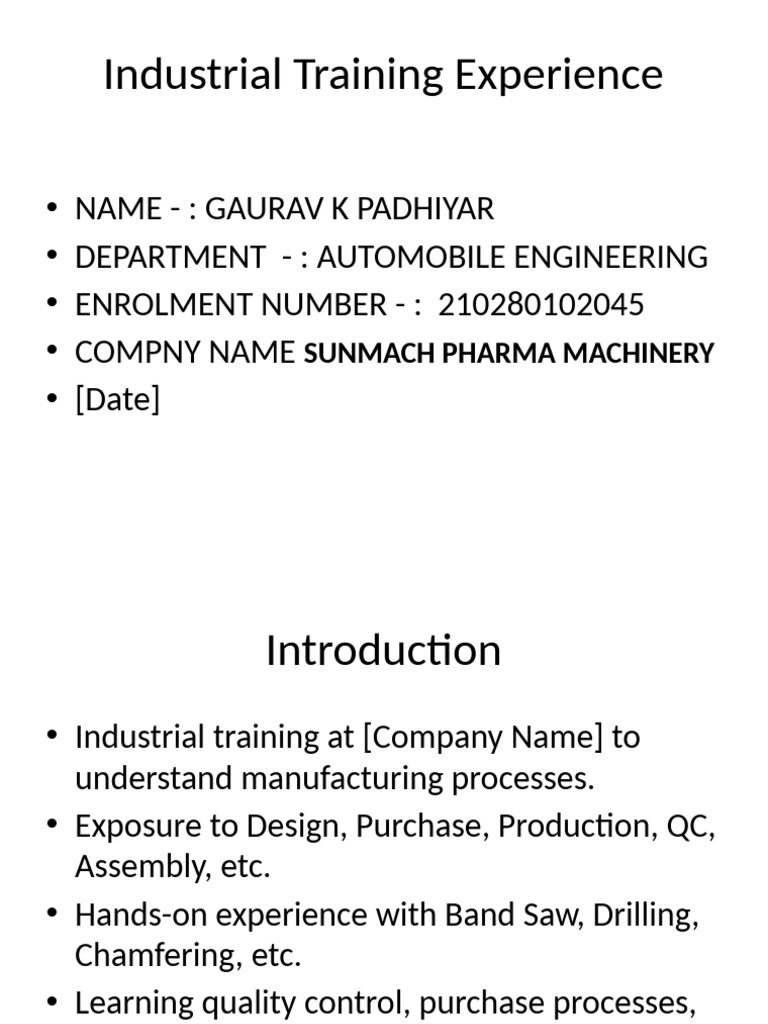 Industrial Training | PDF | Engineering Tolerance | Mechanical Engineering