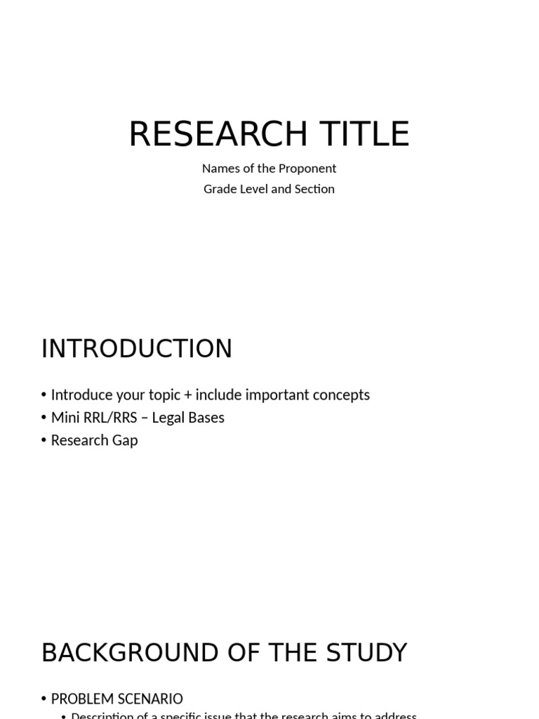 Template For Research Proposal Defense | PDF
