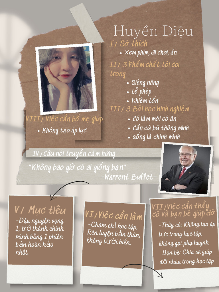 Blue Beige Aesthetic Beauty Introduction Scrapbook All About Me Poster ...