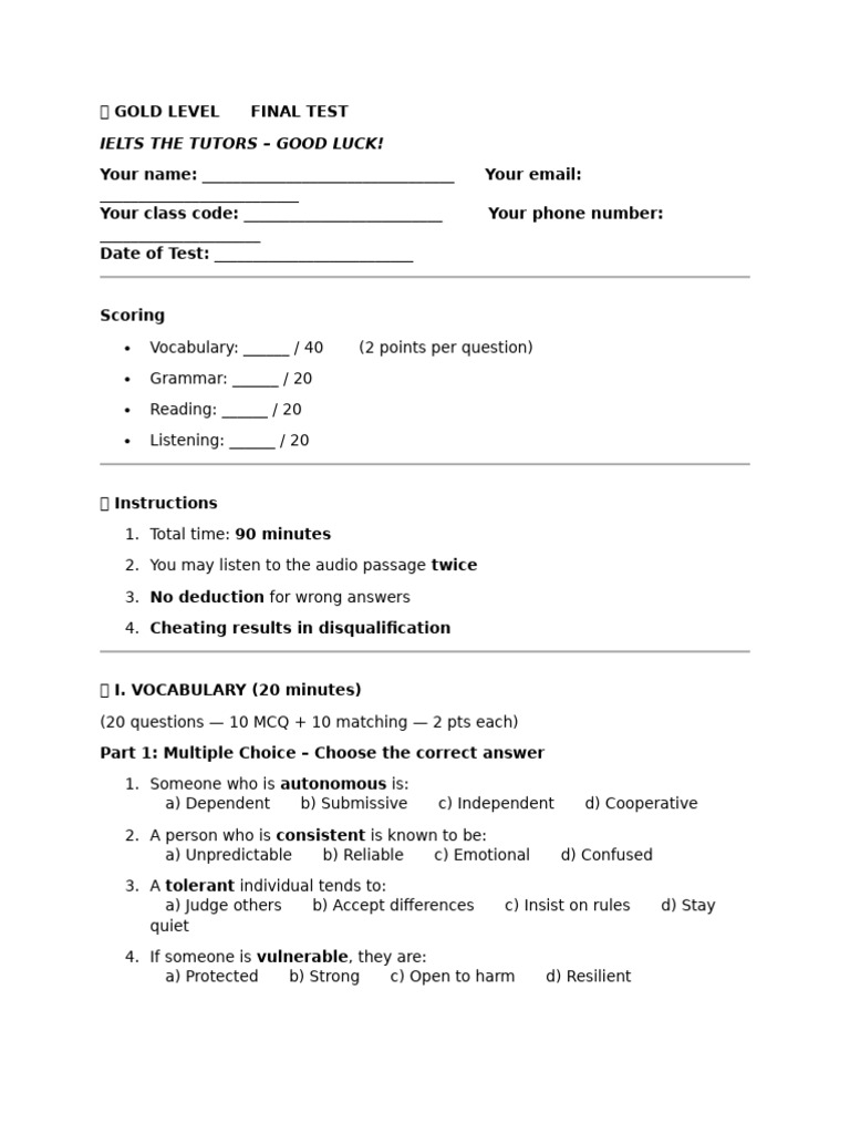 A2 Mock Test by Kimboo Phạm | PDF | Employment | Economies