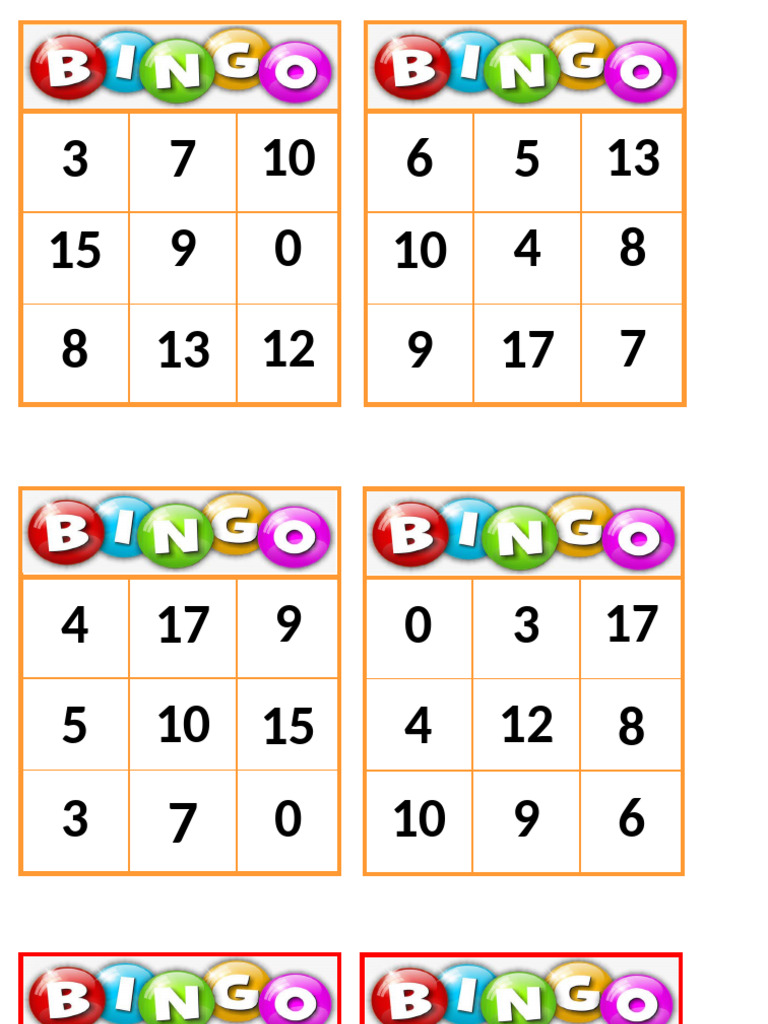 Bingo de Nombres et Chiffres | PDF
