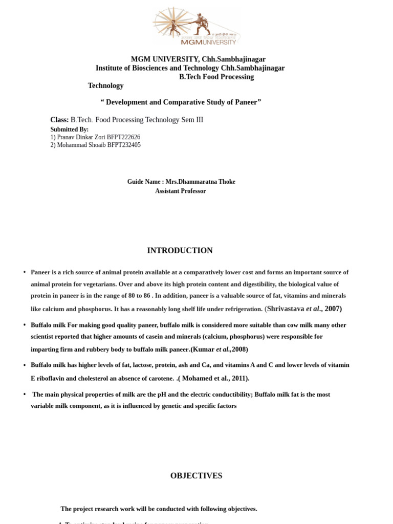 Pranav Disertation | PDF | Milk