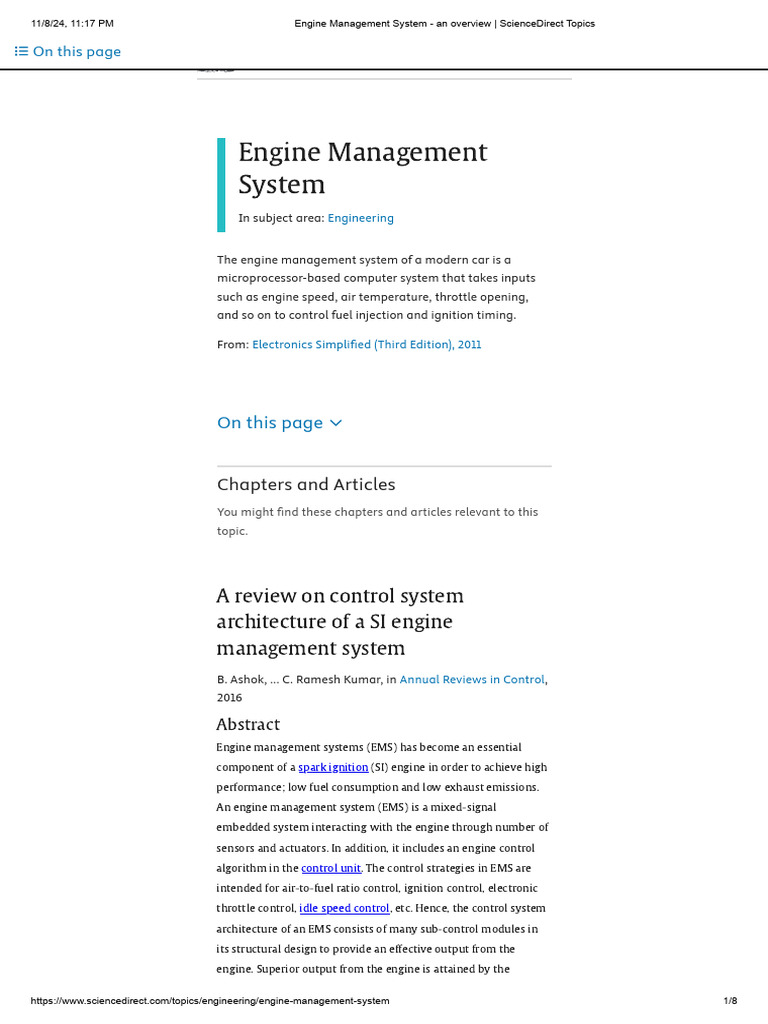 Engine Management System - an overview _ ScienceDirect Topics | PDF ...