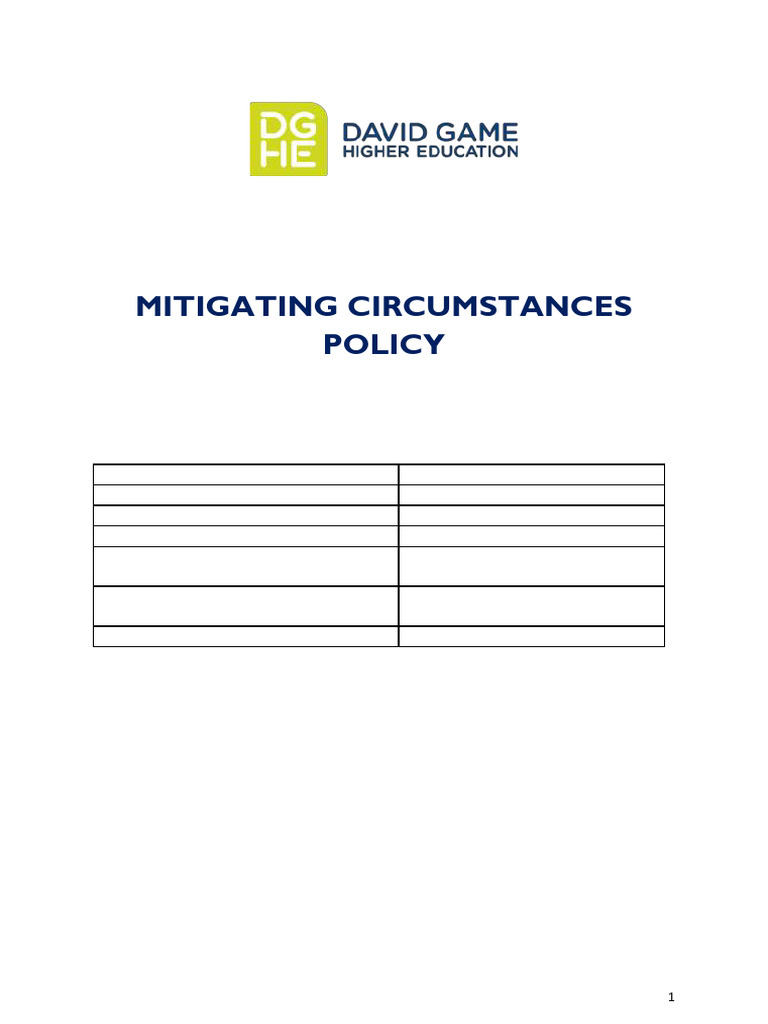 Mitigating Circumstances Policy v5.3 | PDF | Mental Health | Employment
