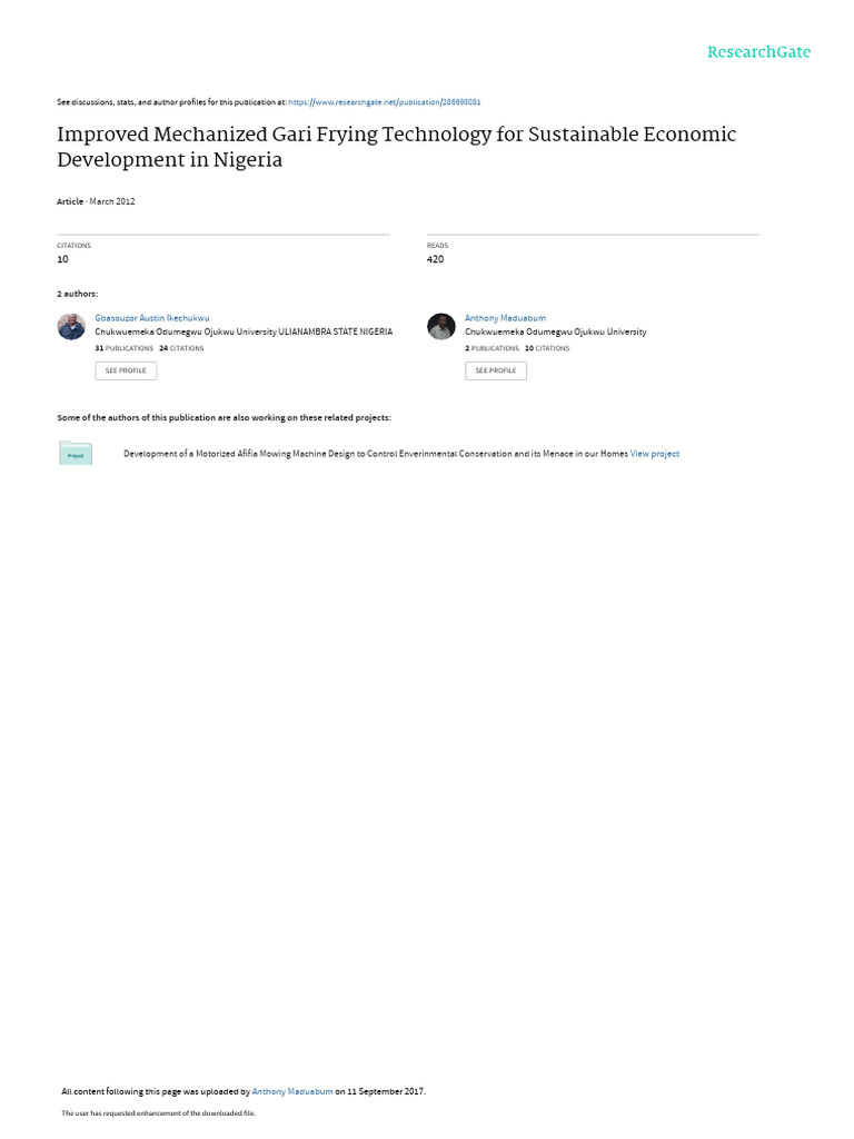 Improved - Mechanized - Gari - Frying - Technology - For - Sus..Google ...