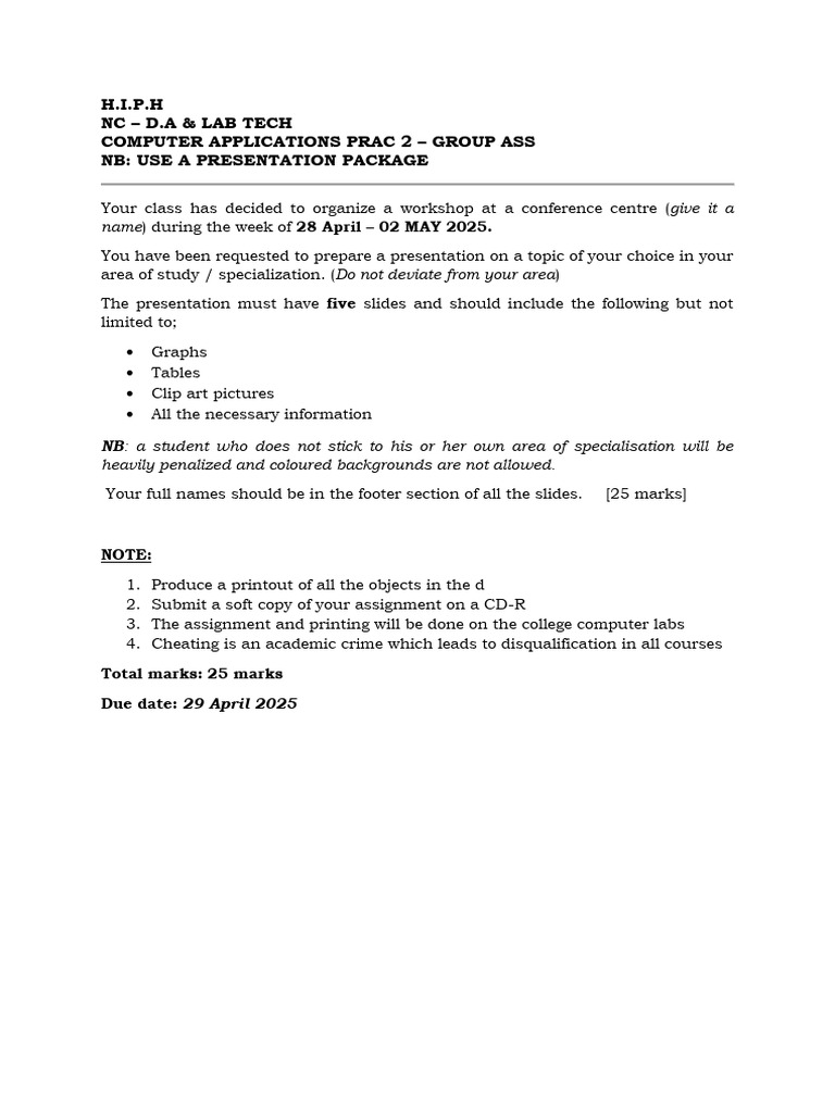 Computer Applications - Prac 2 - GRP Ass | PDF