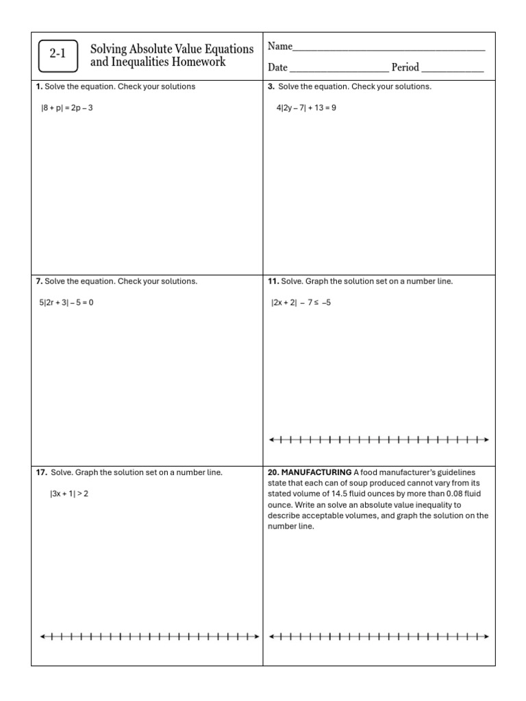 Algebra 2 Unit 2 Homework | PDF | Equations | Inequality (Mathematics)