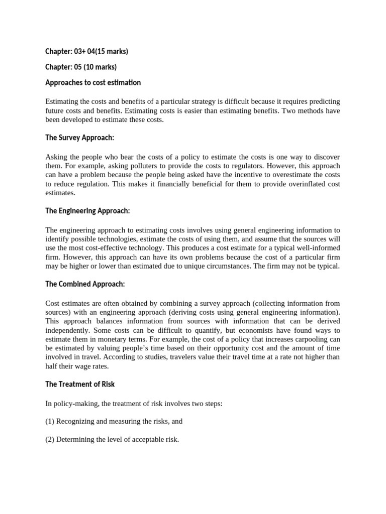 Resource Economics Notes | PDF | Cost–Benefit Analysis | Risk