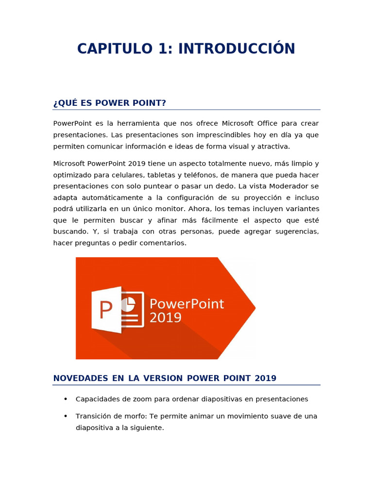 Introducción A Powerpoint 2019 Pdf Microsoft Powerpoint Informática