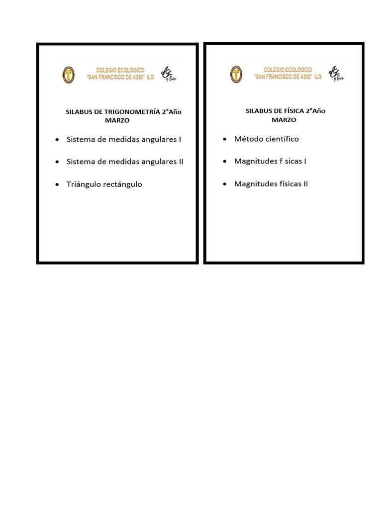 Método Científico Magnitudes F Sicas I Magnitudes Físicas II Sistema de Medidas Angulares I ...
