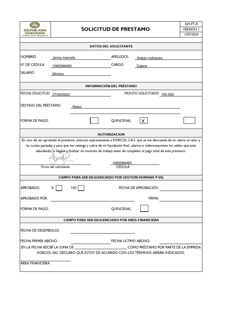 Gh-ft-25 Solicitud de Prestamo v2-3 | PDF