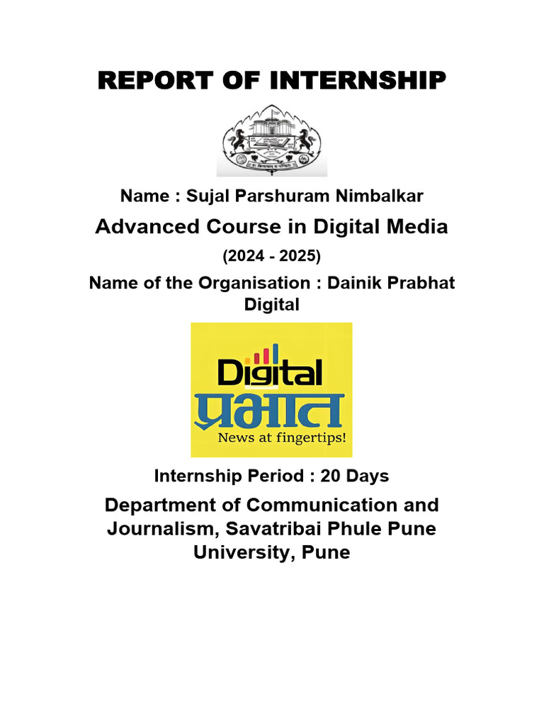 Internship Report Final | PDF | News | Newspapers