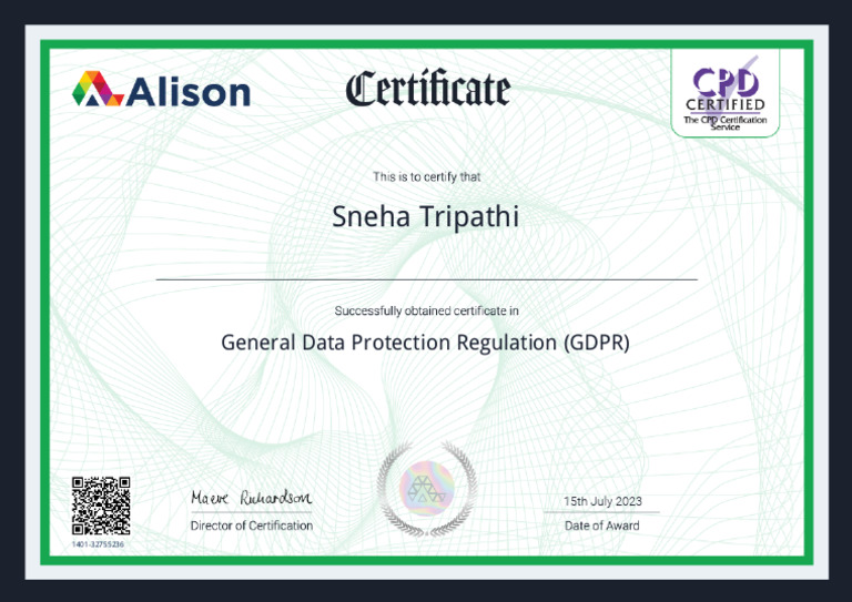 Alison - Certificate 1401 32755236 | PDF