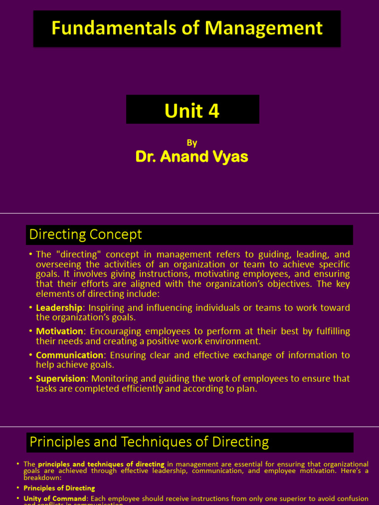 Unit 4 Fundamentals of Management | PDF | Motivational | Motivation