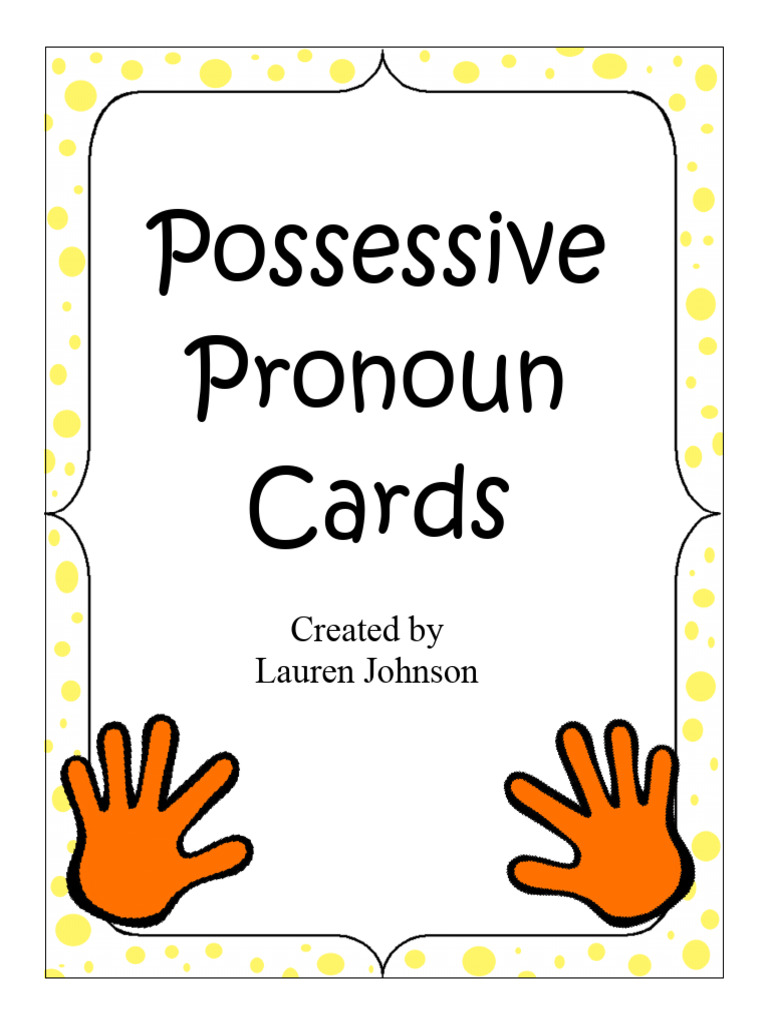 Possessive Pronoun Flashcards for Students | PDF