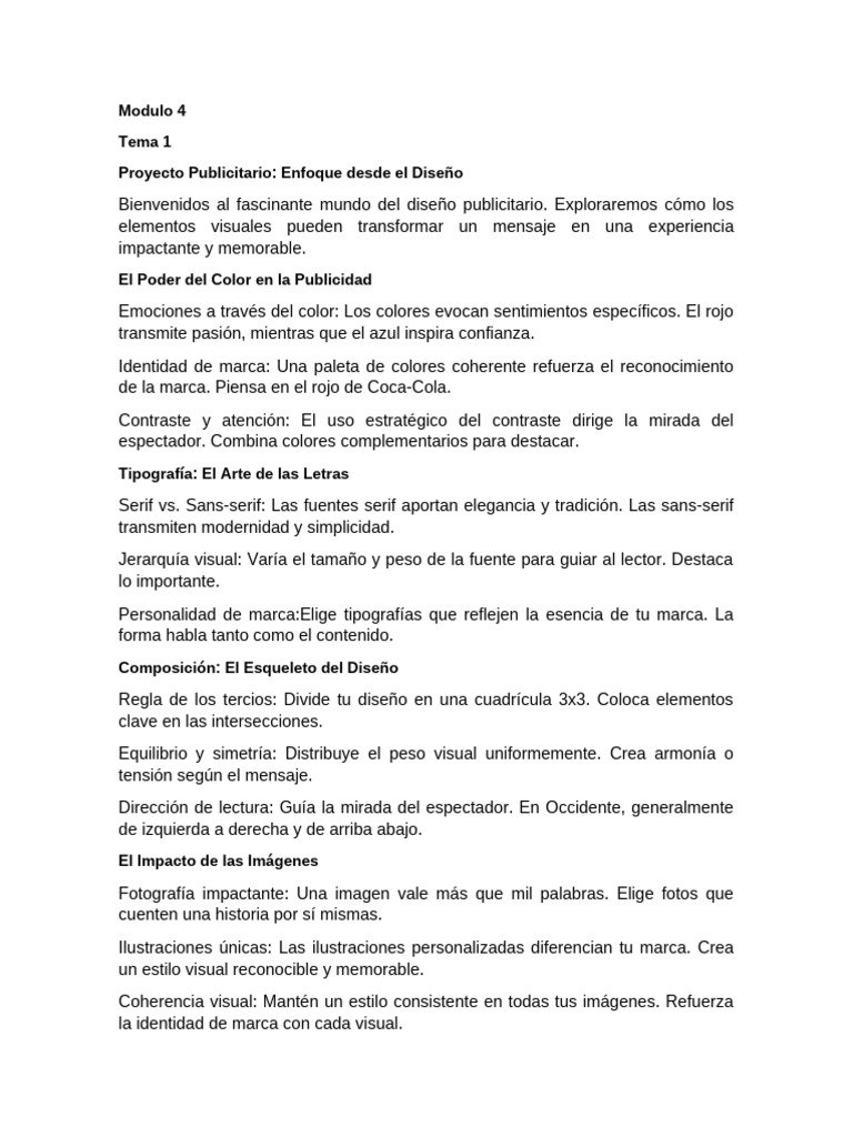 Modulo 4 Tema 1 | PDF | Publicidad | Producto (Negocio)