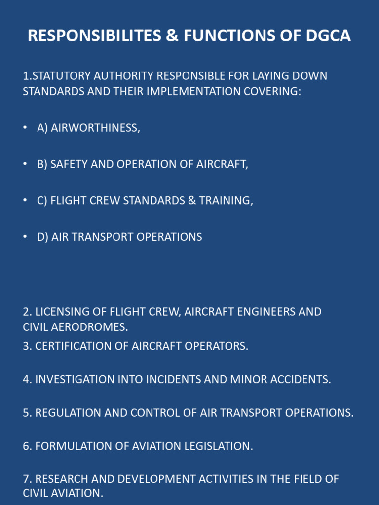 Functions of DGCA-Unit IV | PDF | Aviation | Transport