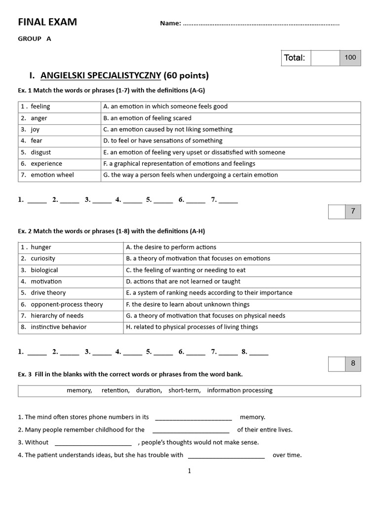 FINAL EXAM 2022 Gr.A Pedag, Psych.-1 | PDF | Memory | Cognitive Psychology