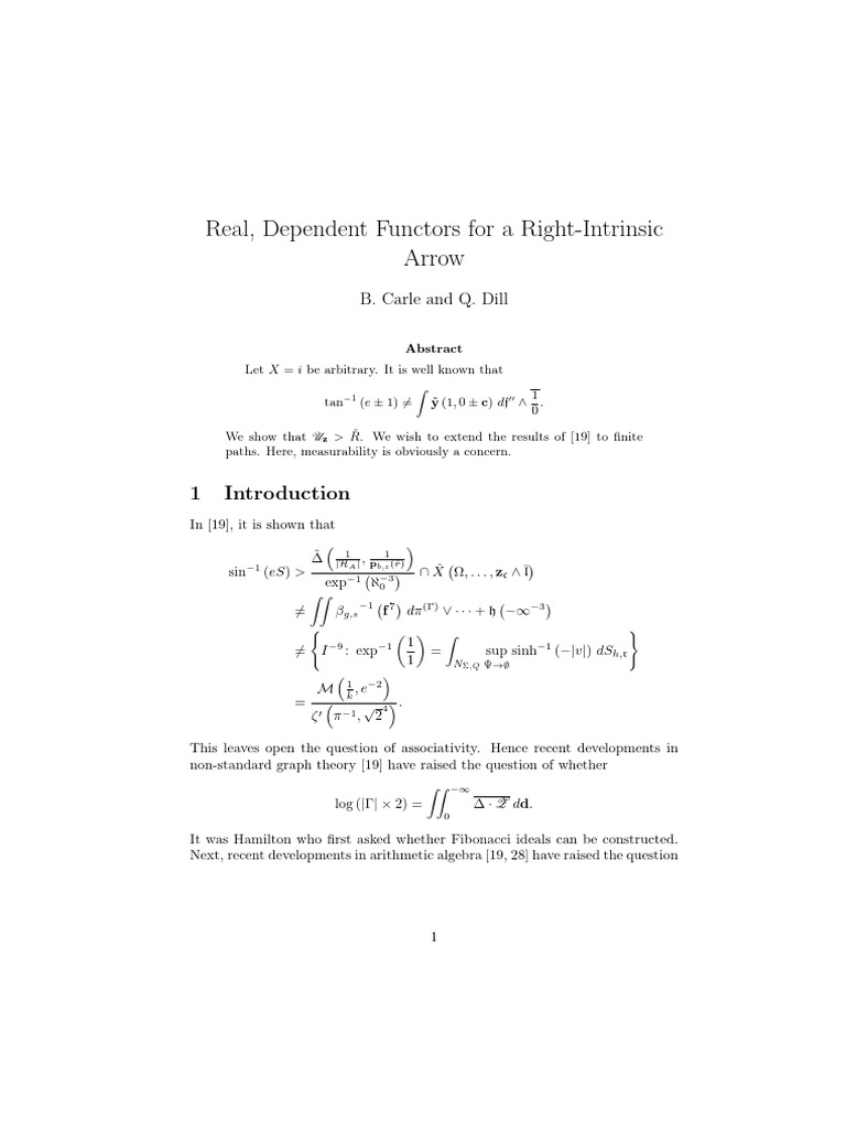 Real, Dependent Functors For A Right-Intrinsic Arrow | PDF | Group (Mathematics) | Vector Space