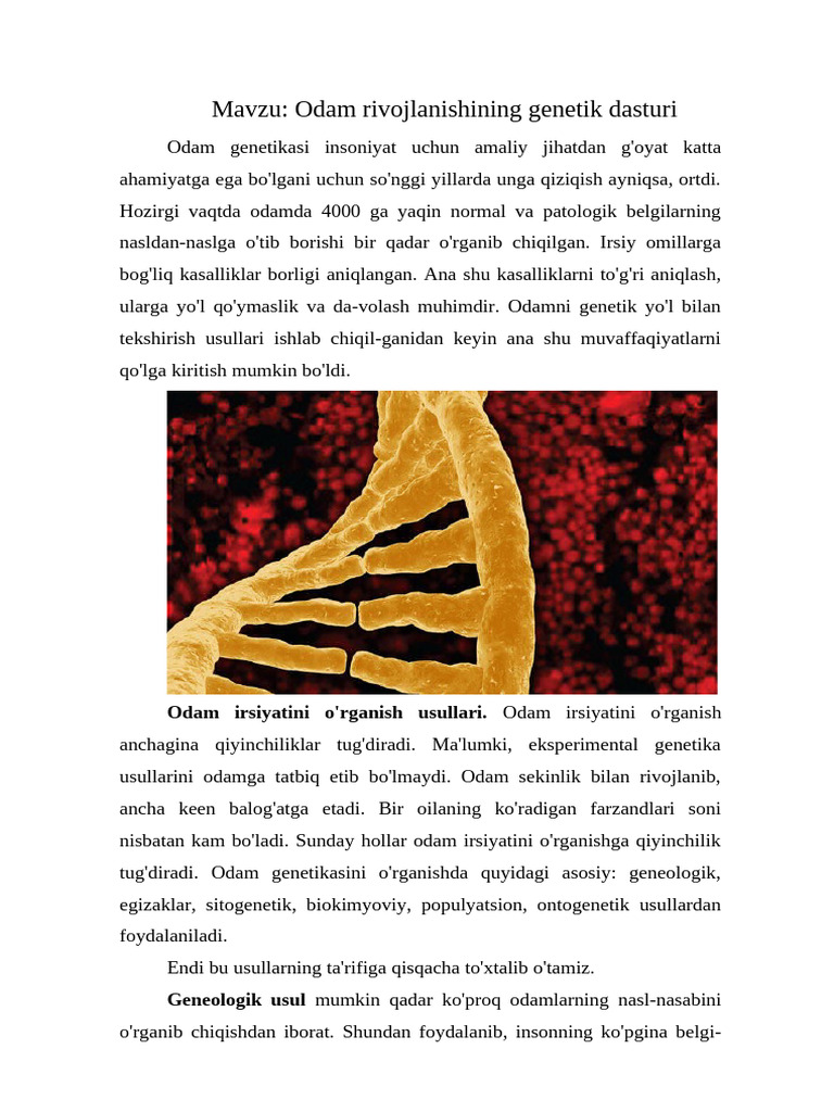 Odam genetikasi | PDF