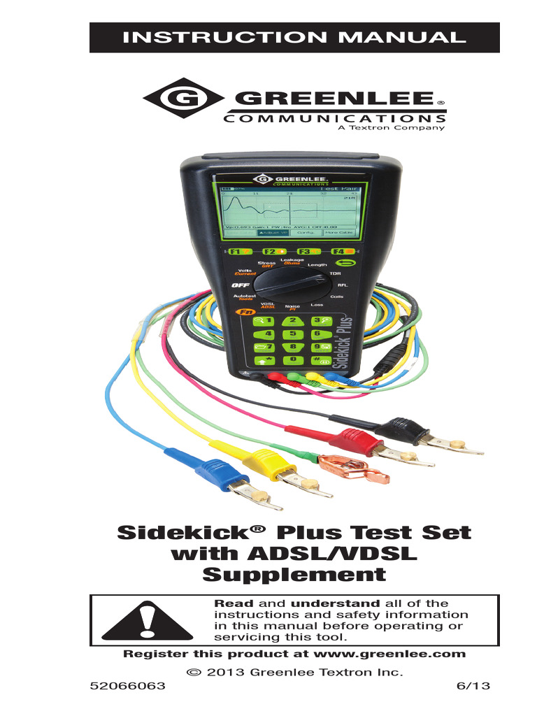 Sidekick Plus Test Set Manual | PDF | Digital Subscriber Line | Signal ...