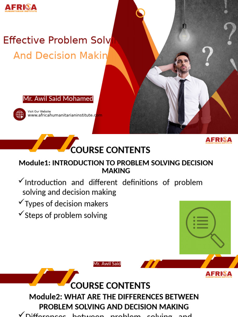 Effective Problem Solving and Decision Making | PDF | Decision Making ...