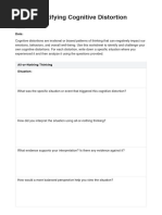 Cognitive Distortions Worksheet PDF | PDF